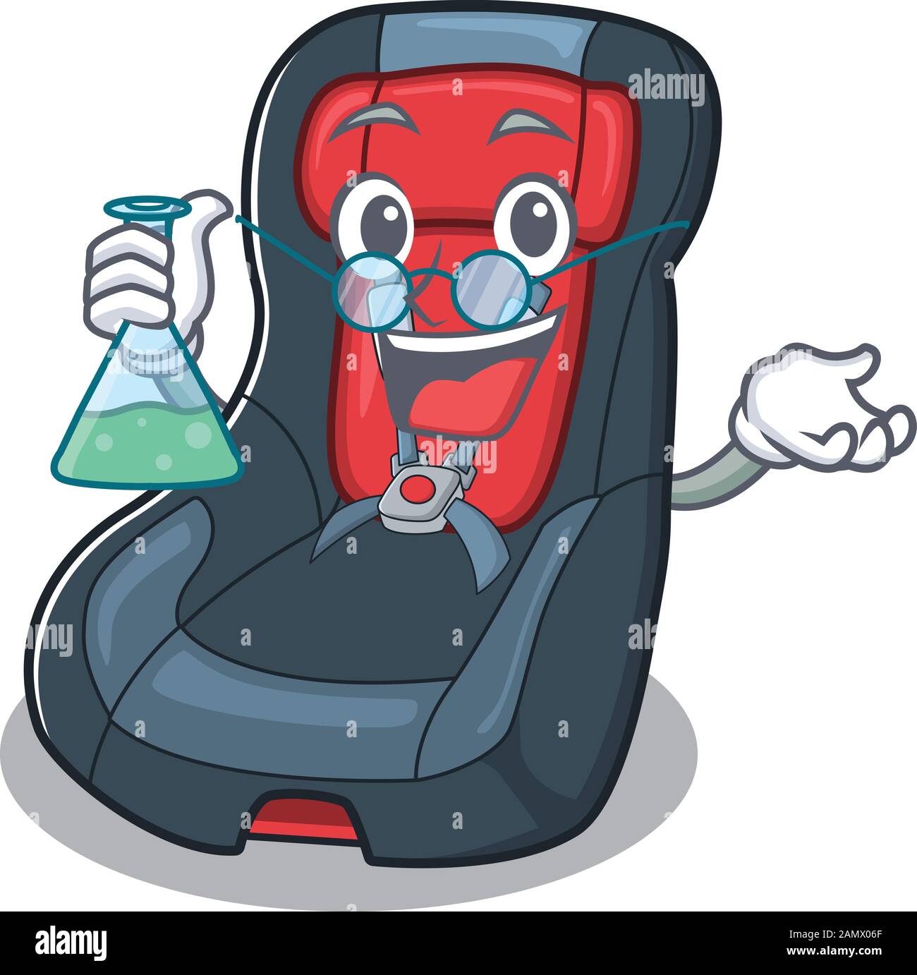 Smart Professor baby car seat cartoon character with glass tube Stock ...