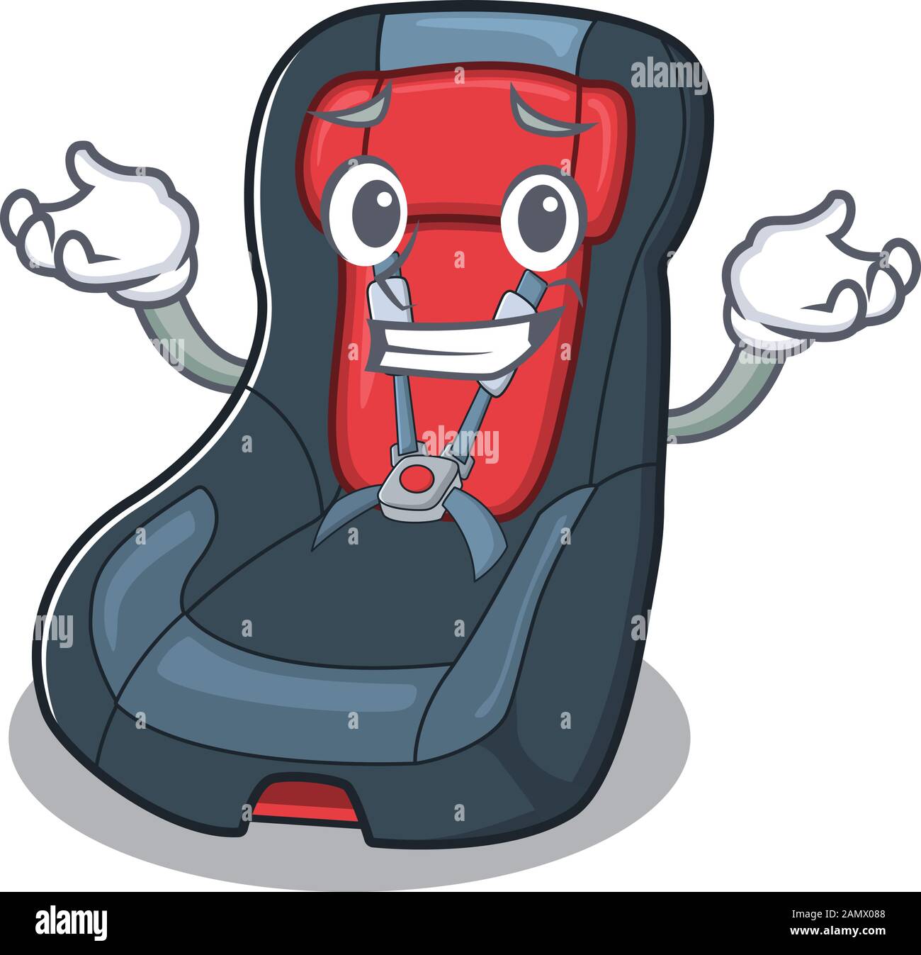 Super Funny Grinning baby car seat mascot cartoon style Stock Vector ...