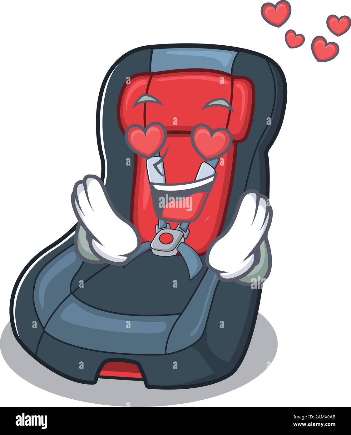 falling in love cute baby car seat cartoon character design Stock ...