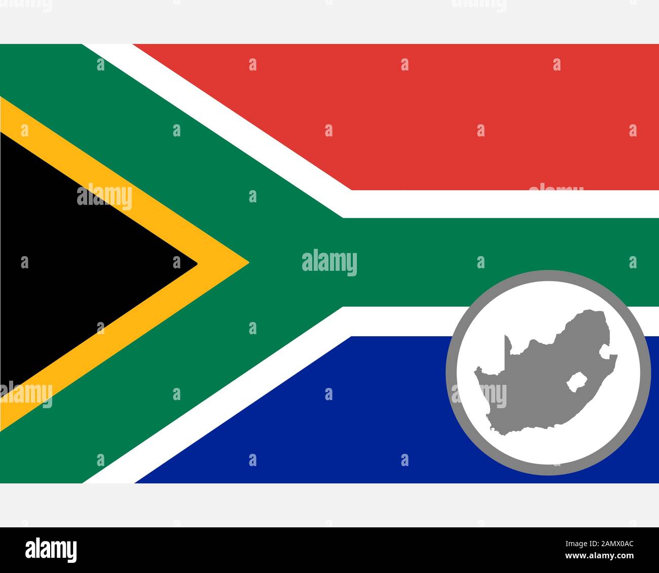 Flag and map of South Africa Stock Photo - Alamy