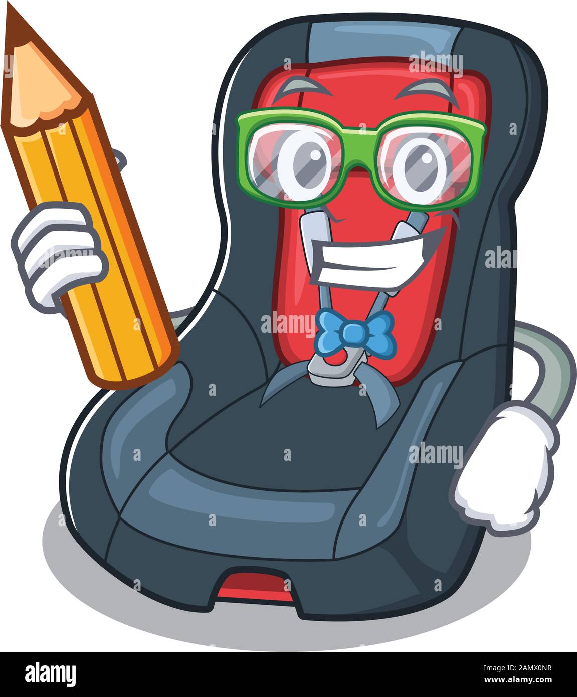 A picture of Student baby car seat character holding pencil Stock ...