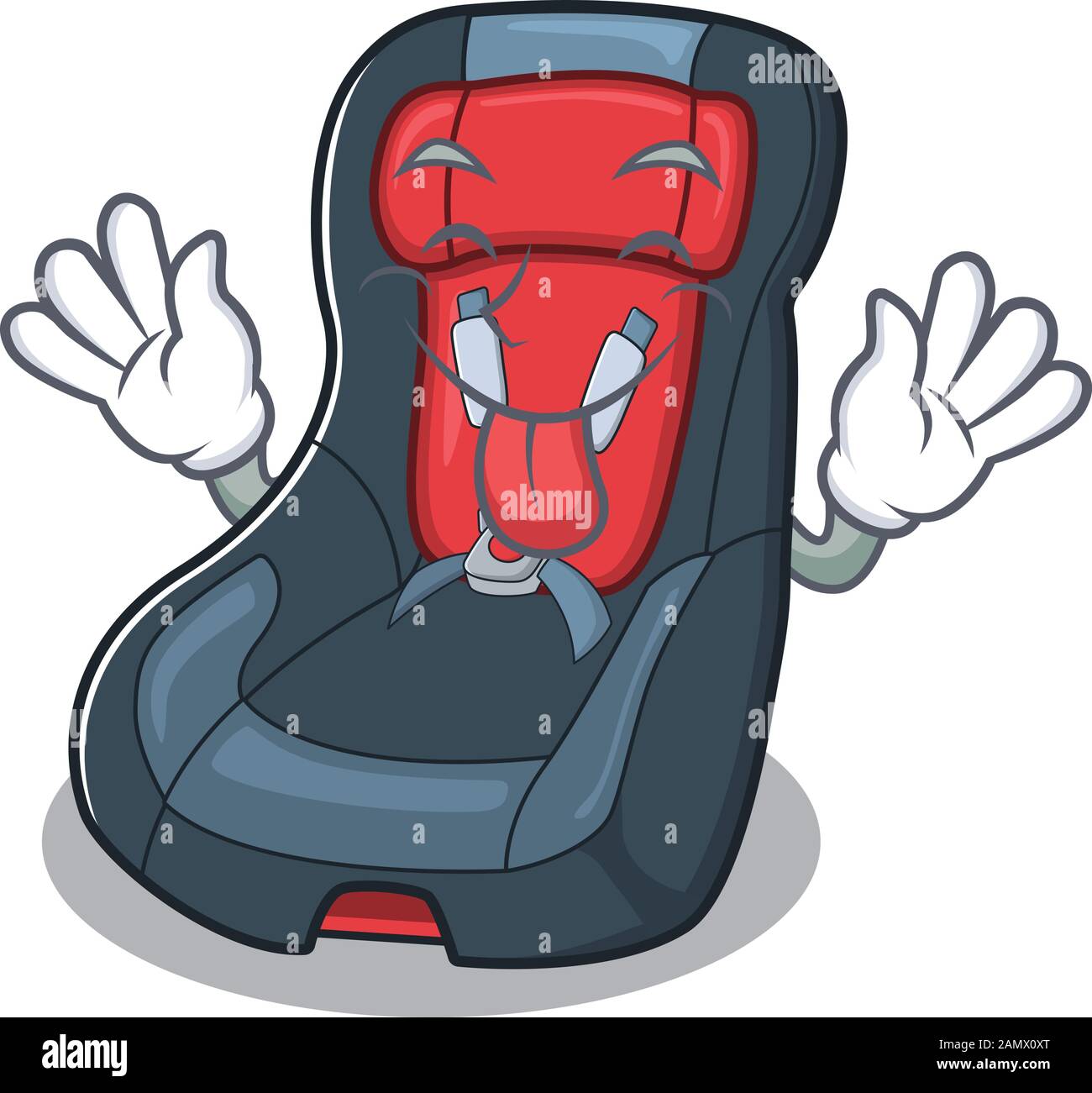 Cute baby car seat cartoon mascot style with Tongue out Stock Vector ...