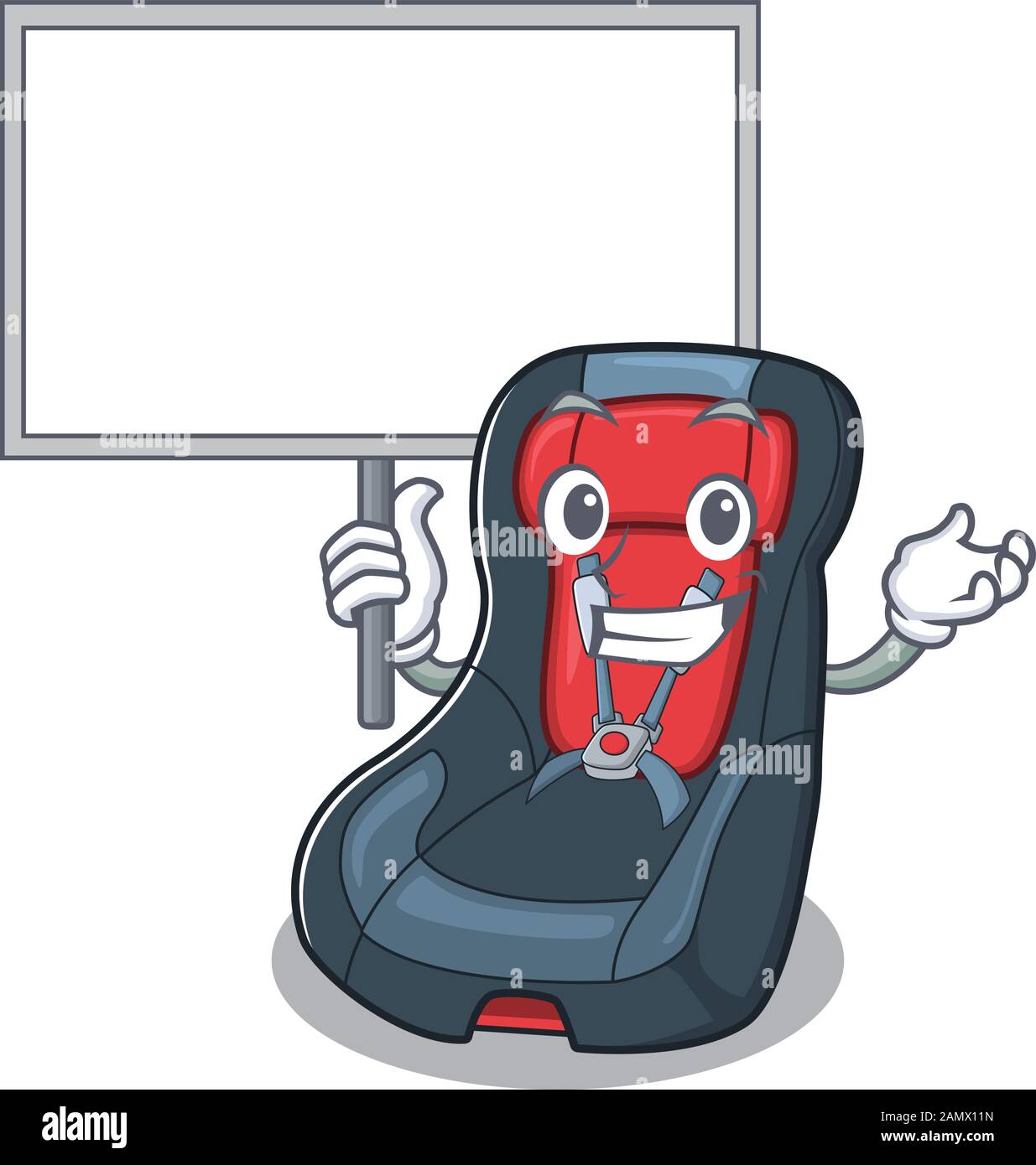 A cute picture of baby car seat cute cartoon character bring a board ...