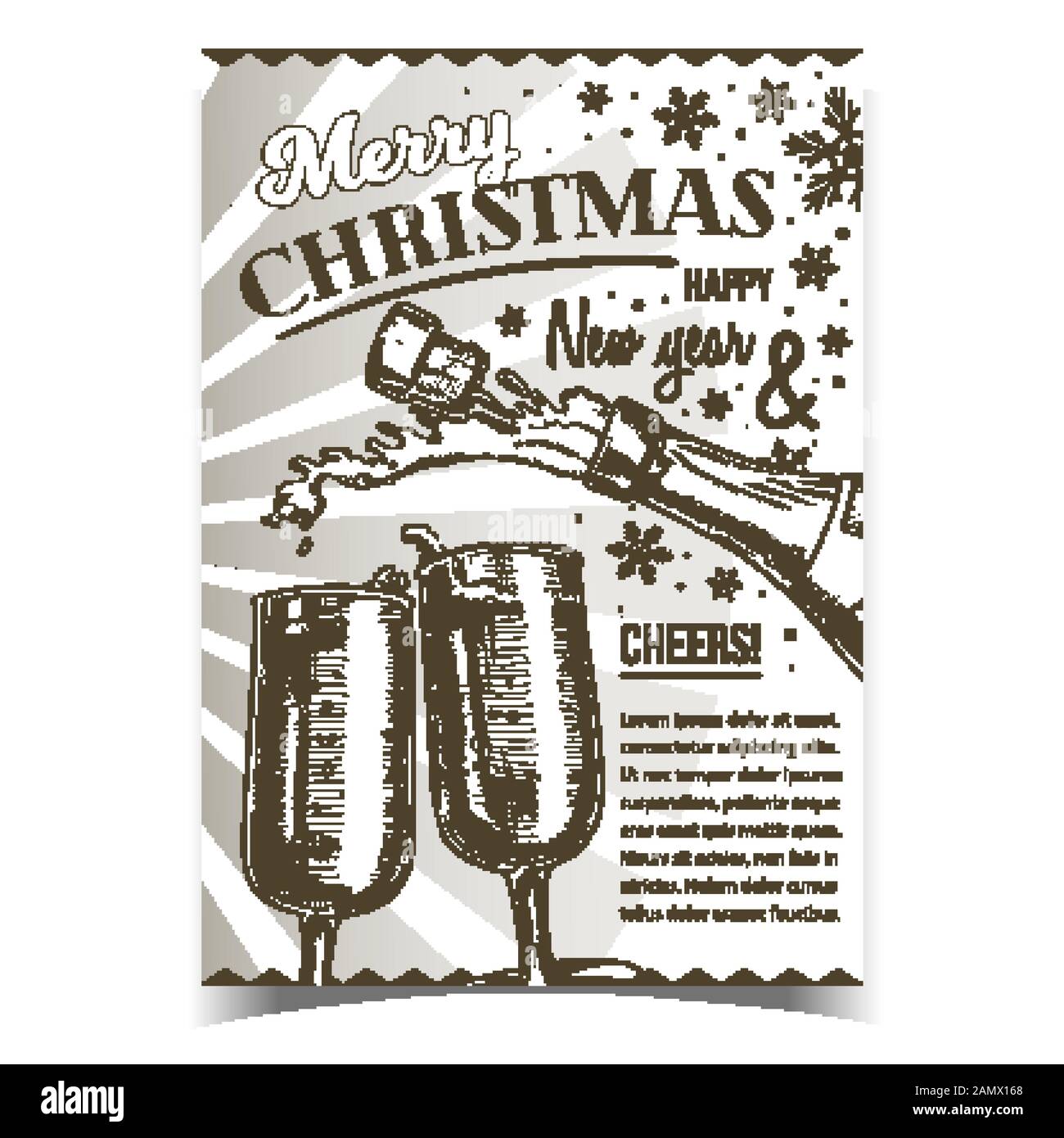 Merry Christmas Drink Advertising Poster Vector Stock Vector Image ...