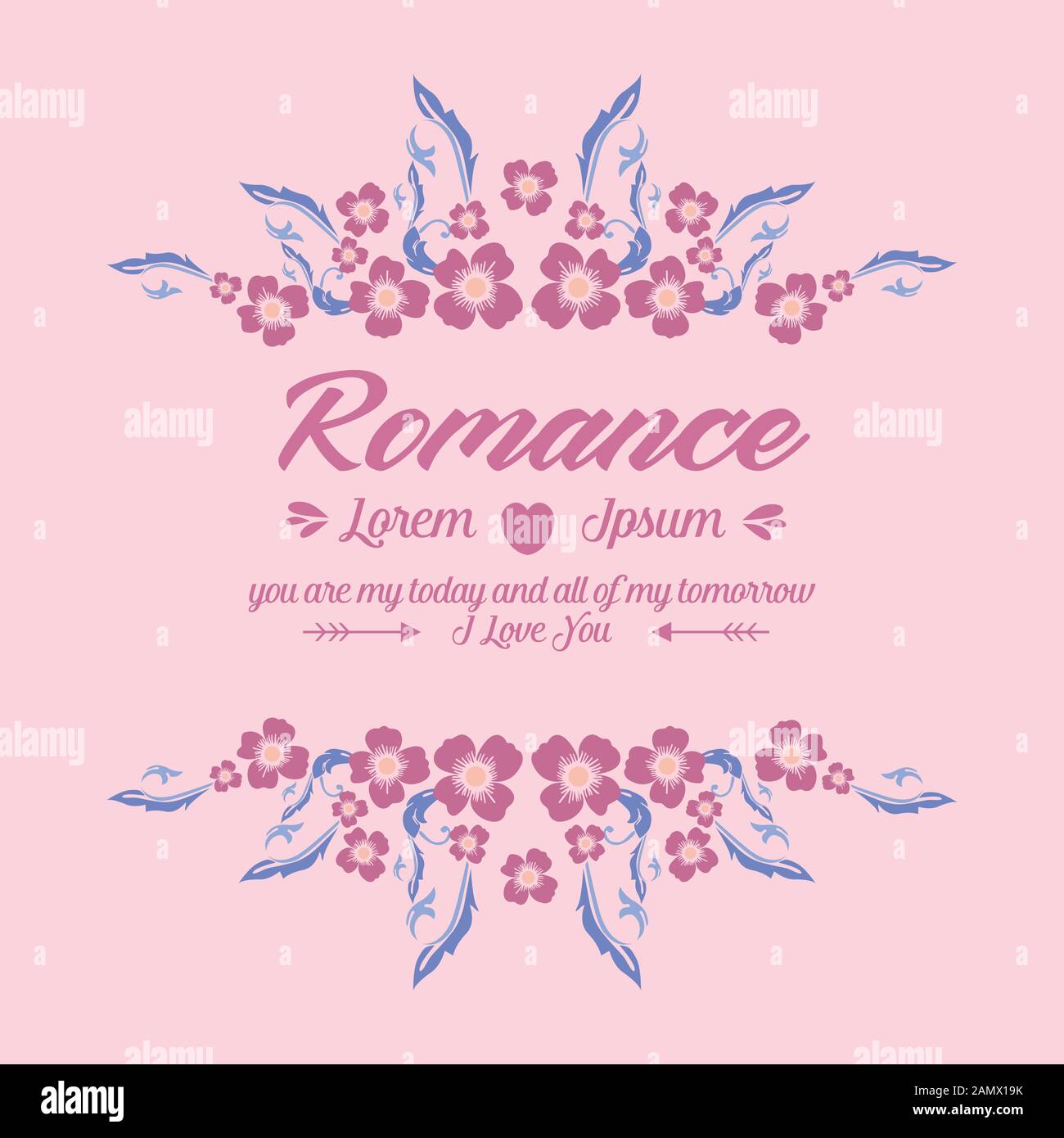 Wallpaper design for romance greeting card, with seamless pink floral ...