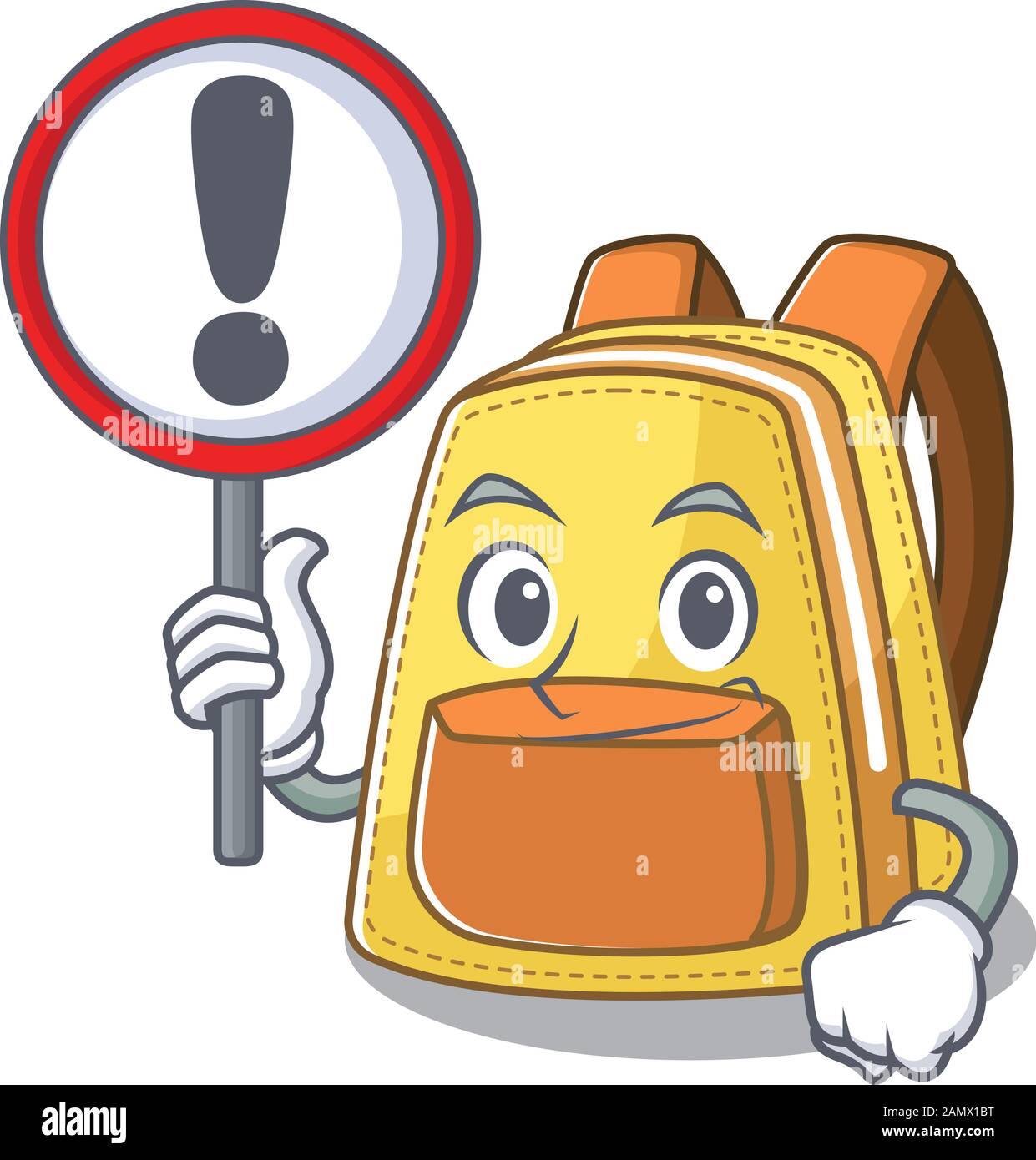 cool and funny kids school backpack raised up a Sign Stock Vector Image ...