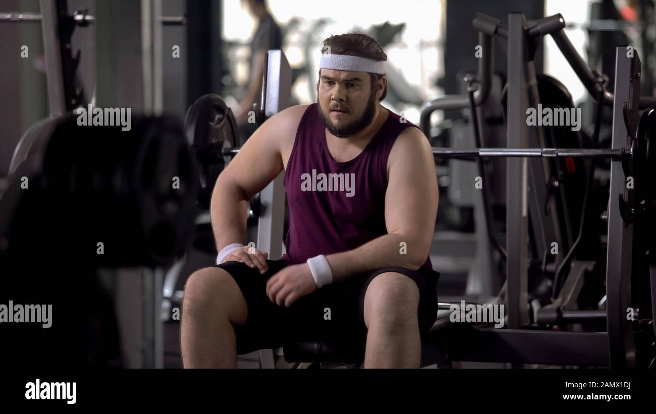 Sad fat guy thinking hi-res stock photography and images - Alamy