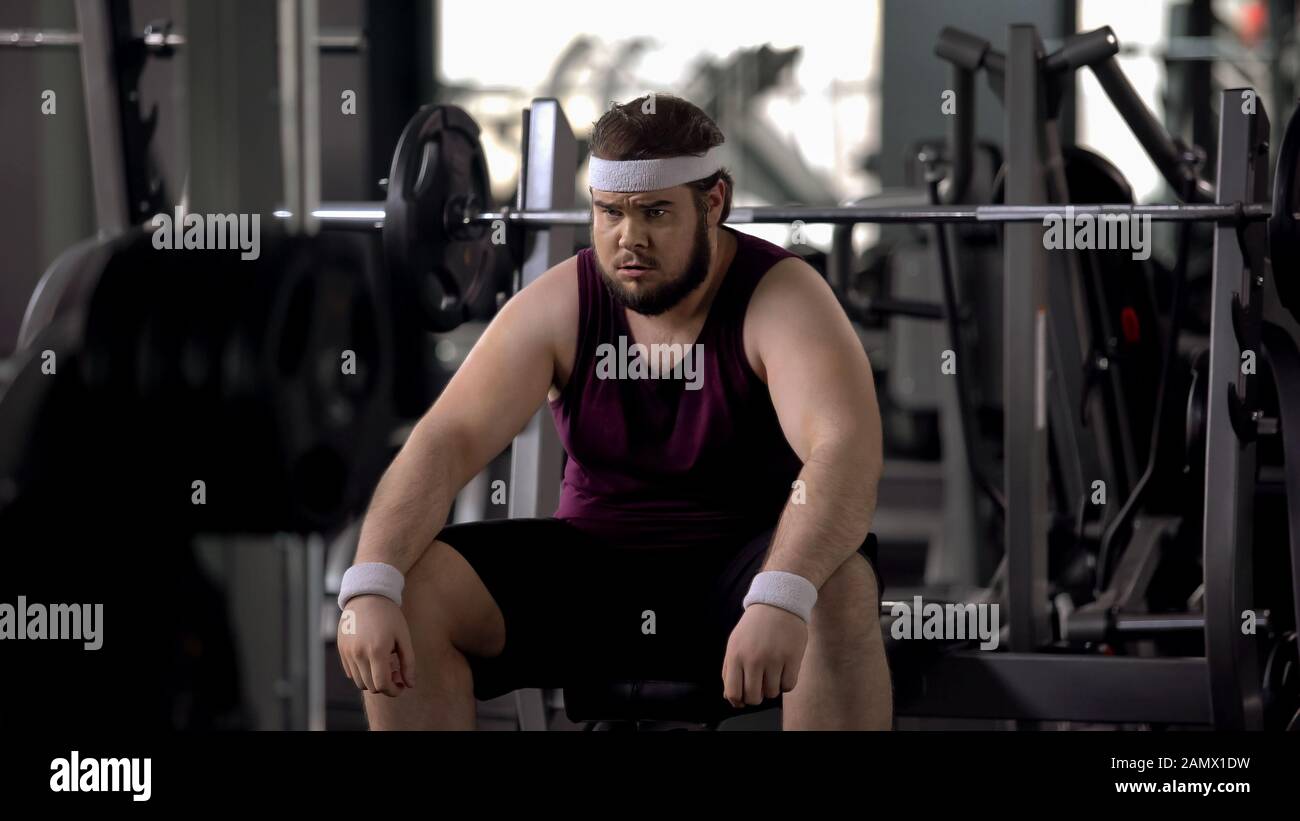 Sad fat guy thinking hi-res stock photography and images - Alamy