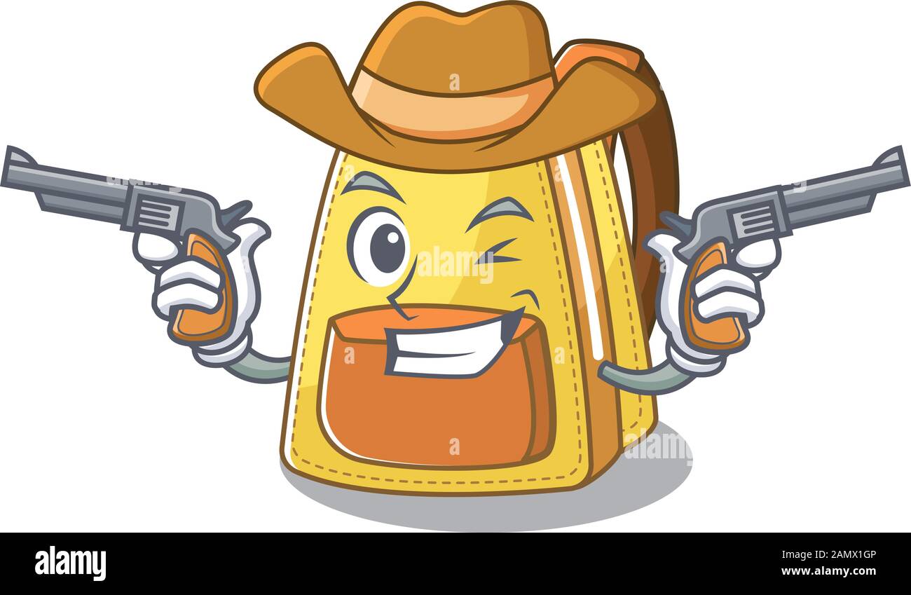 Kids school backpack dressed as a Cowboy having guns Stock Vector Image ...