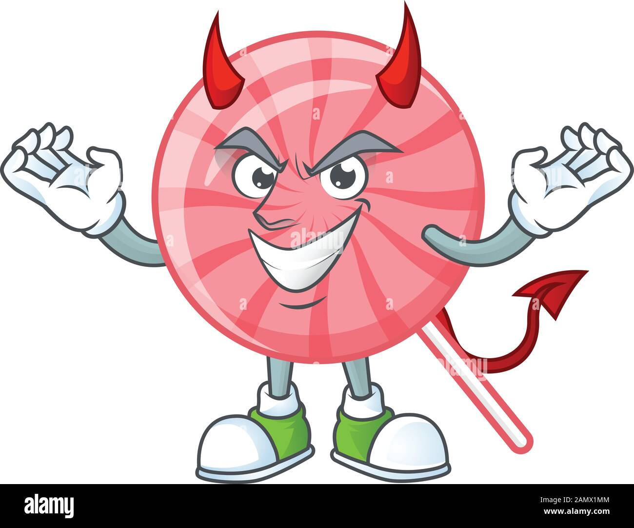 Devil pink round lollipop Cartoon character design Stock Vector Image ...