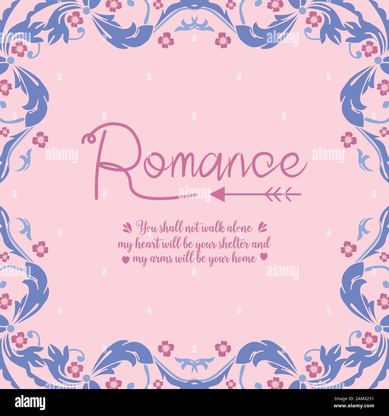 Pink background, with beautiful crowd of leaf and floral frame, for ...