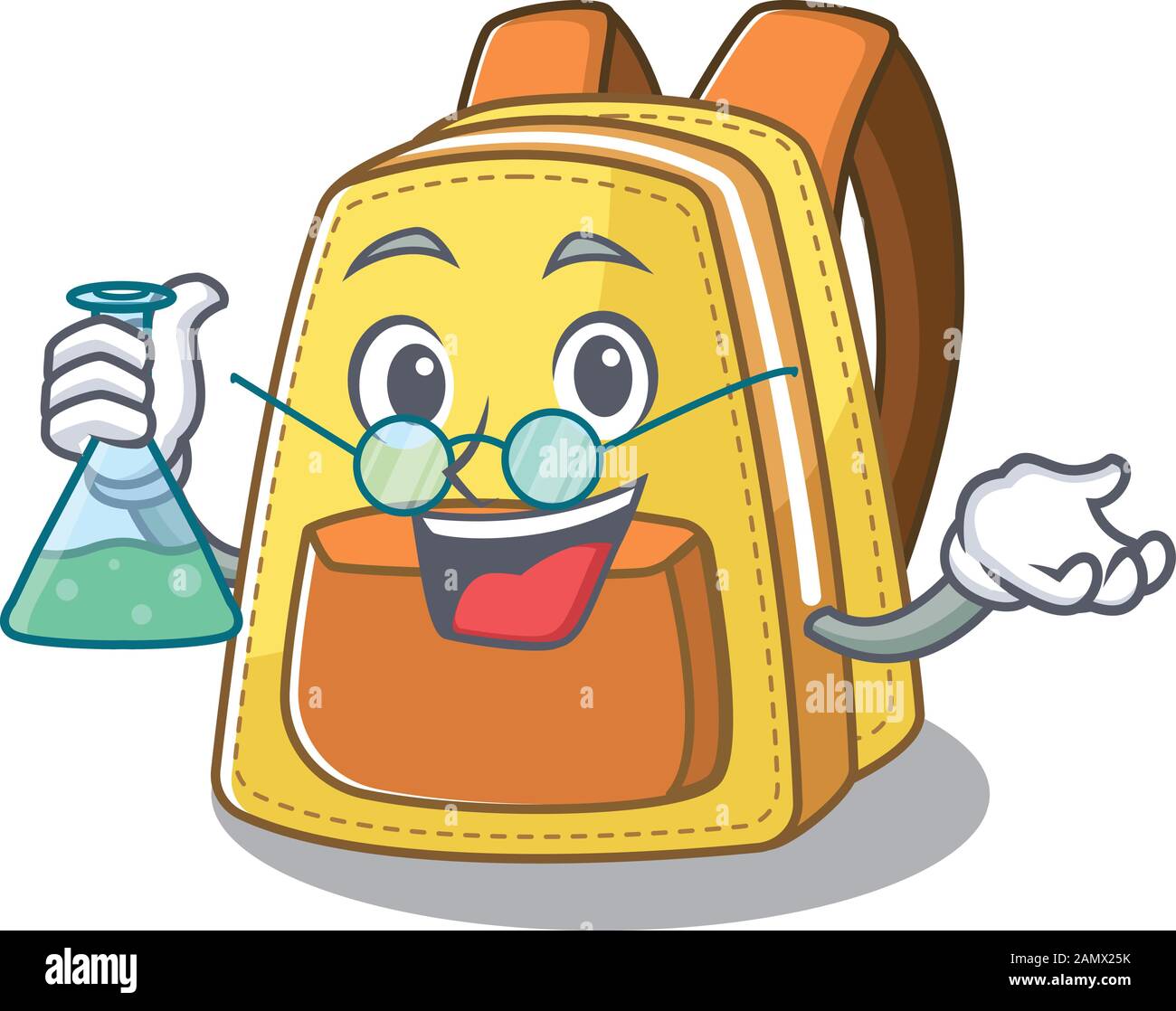 Smart Professor kids school backpack cartoon character with glass tube ...