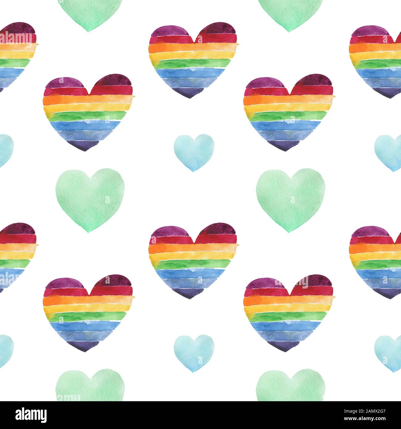 Valentines day seamless pattern with lgbt hearts isolated on white ...