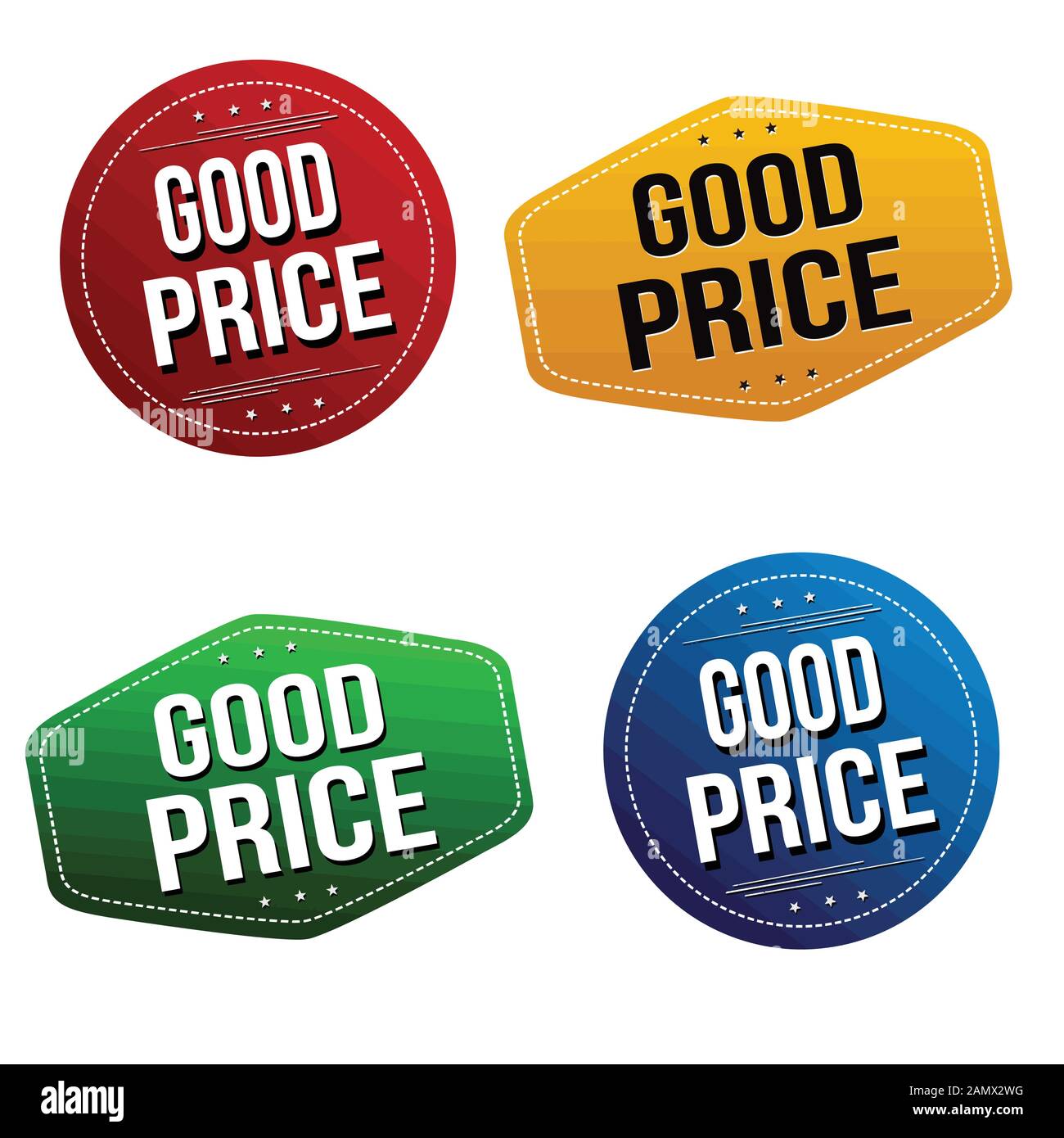 Good price sticker or label set on white background, vector ...