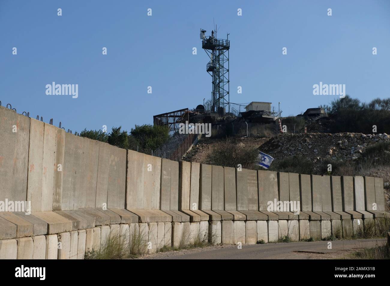 A military post called NURIT at the Israeli side of the border with ...