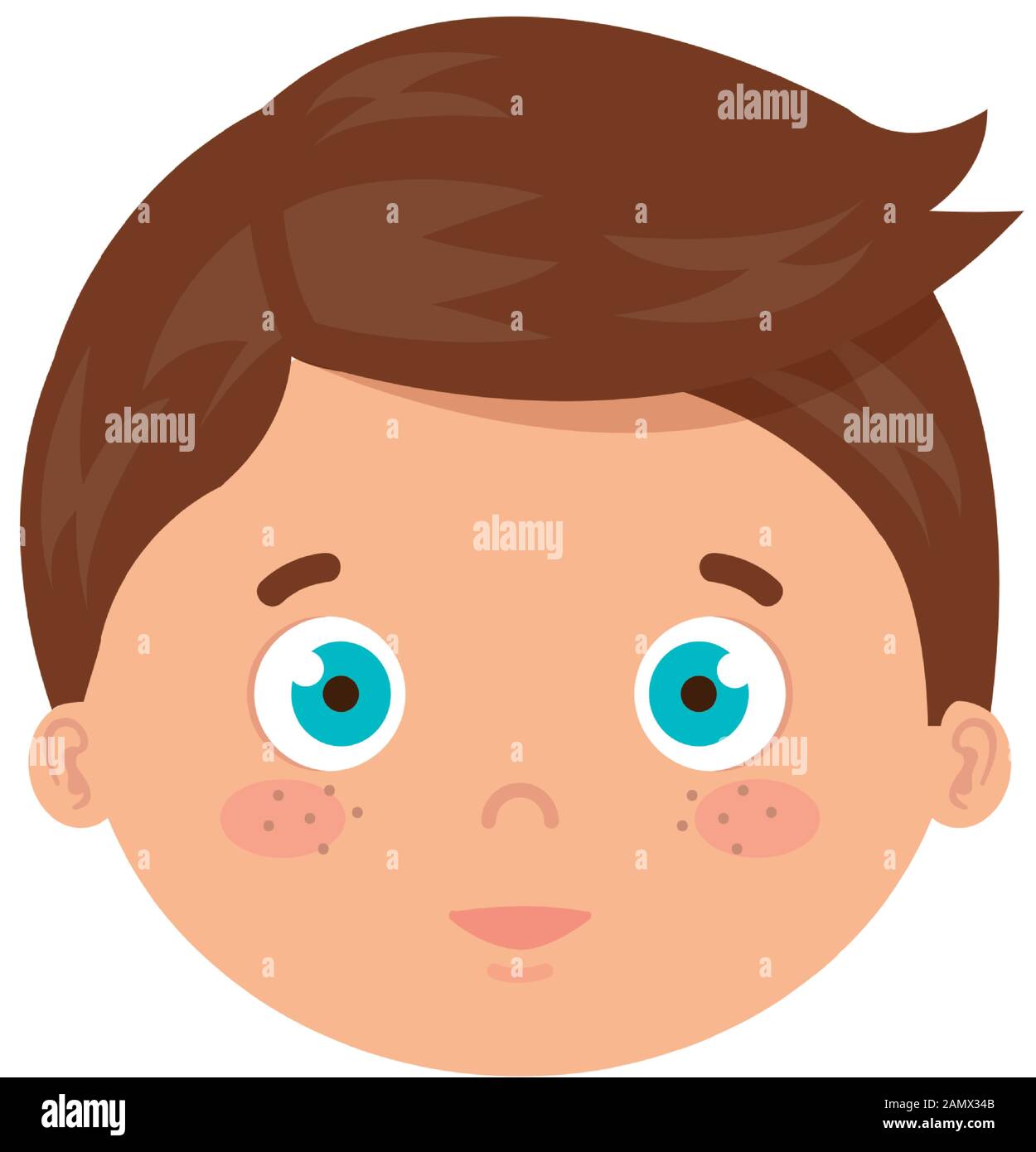 head of boy smiling on white background Stock Vector Image & Art - Alamy