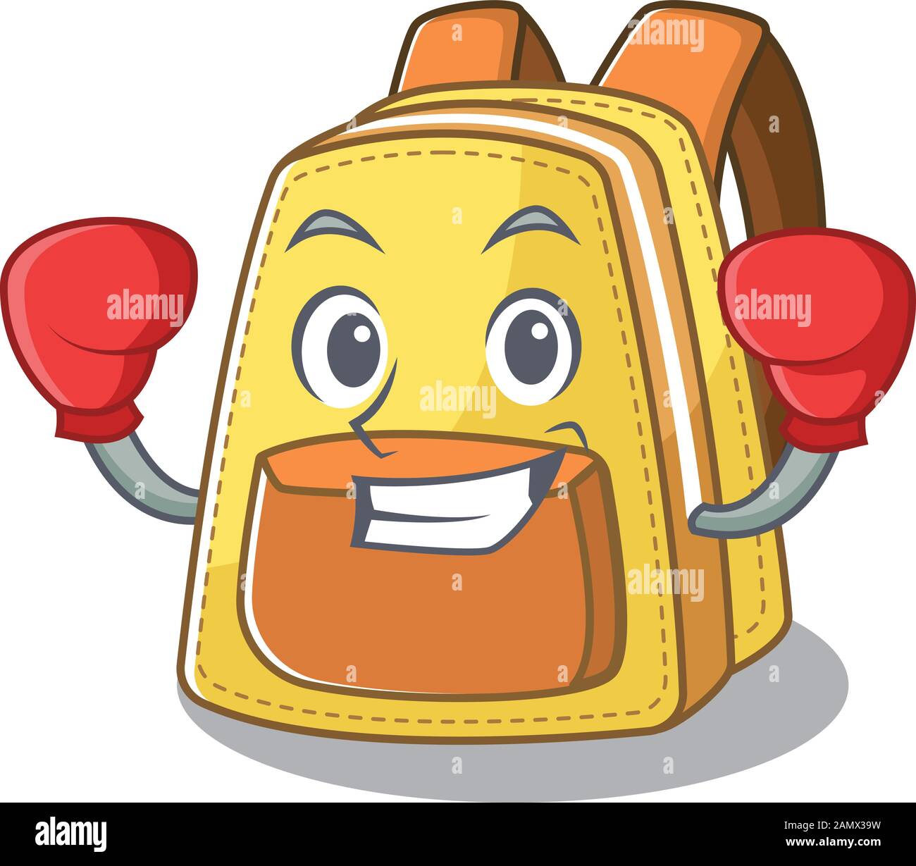 Sporty Boxing kids school backpack mascot character style Stock Vector ...