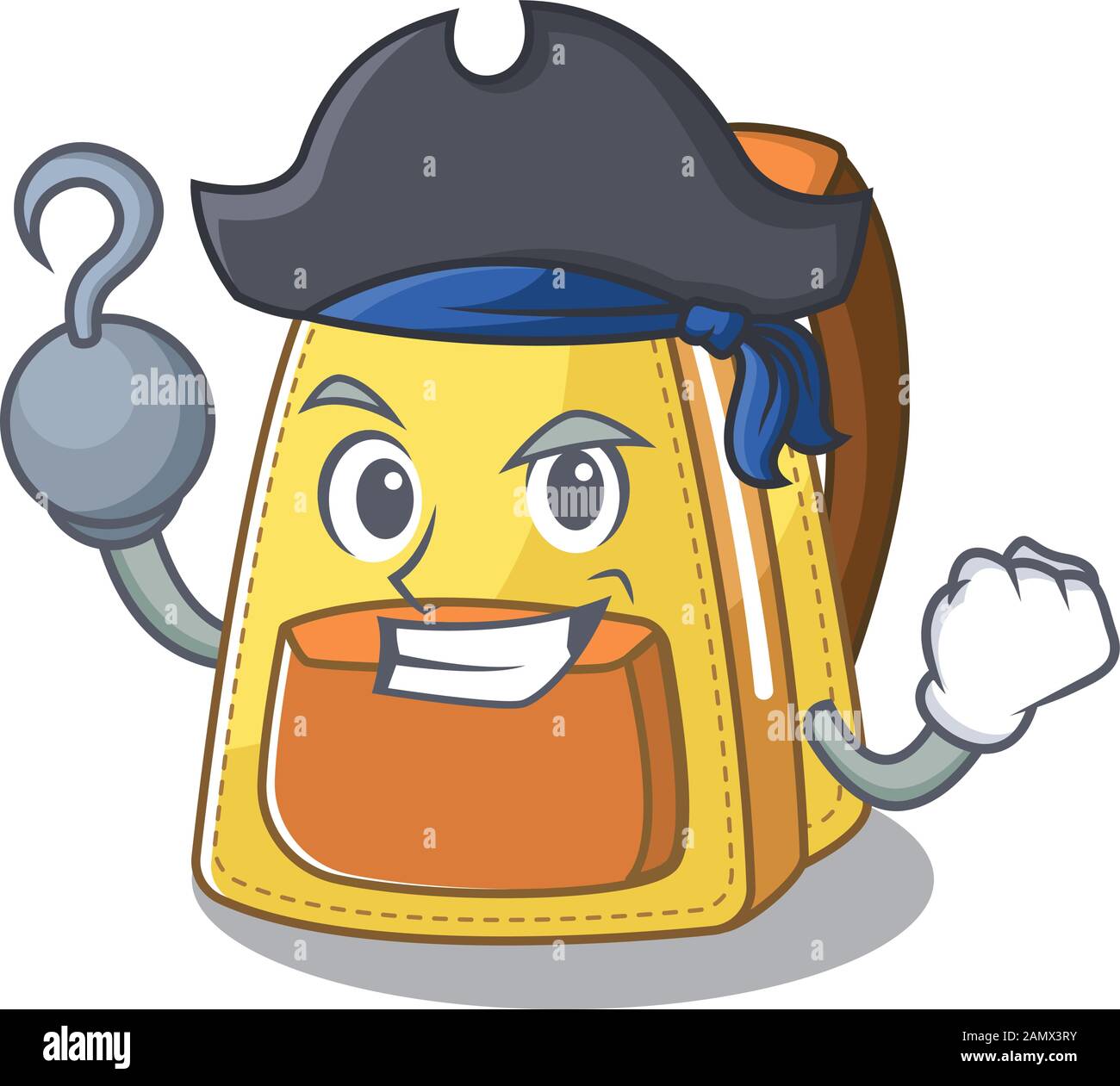 cool and funny kids school backpack cartoon style wearing hat Stock ...