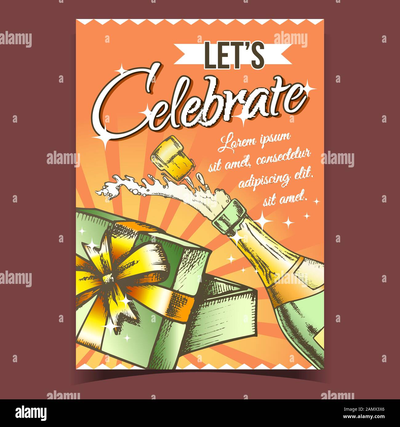 Celebrate Anniversary Advertising Poster Vector Stock Vector Image ...