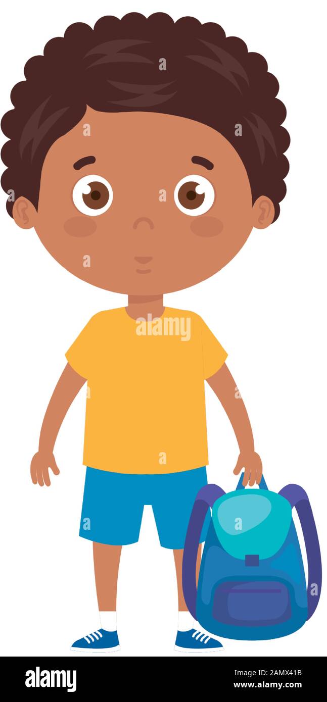 student boy with school suitcase, back to school Stock Vector Image ...