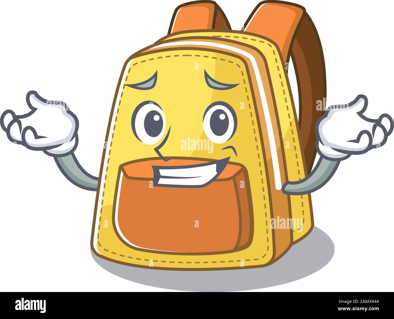 Super Funny Grinning kids school backpack mascot cartoon style Stock ...