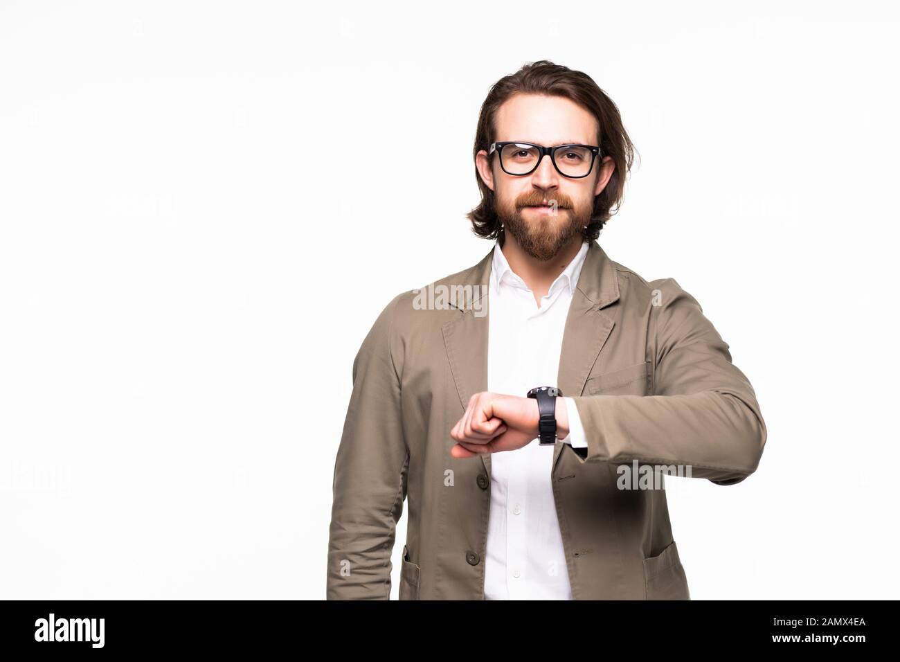 Running to work checking watch hi-res stock photography and images - Alamy