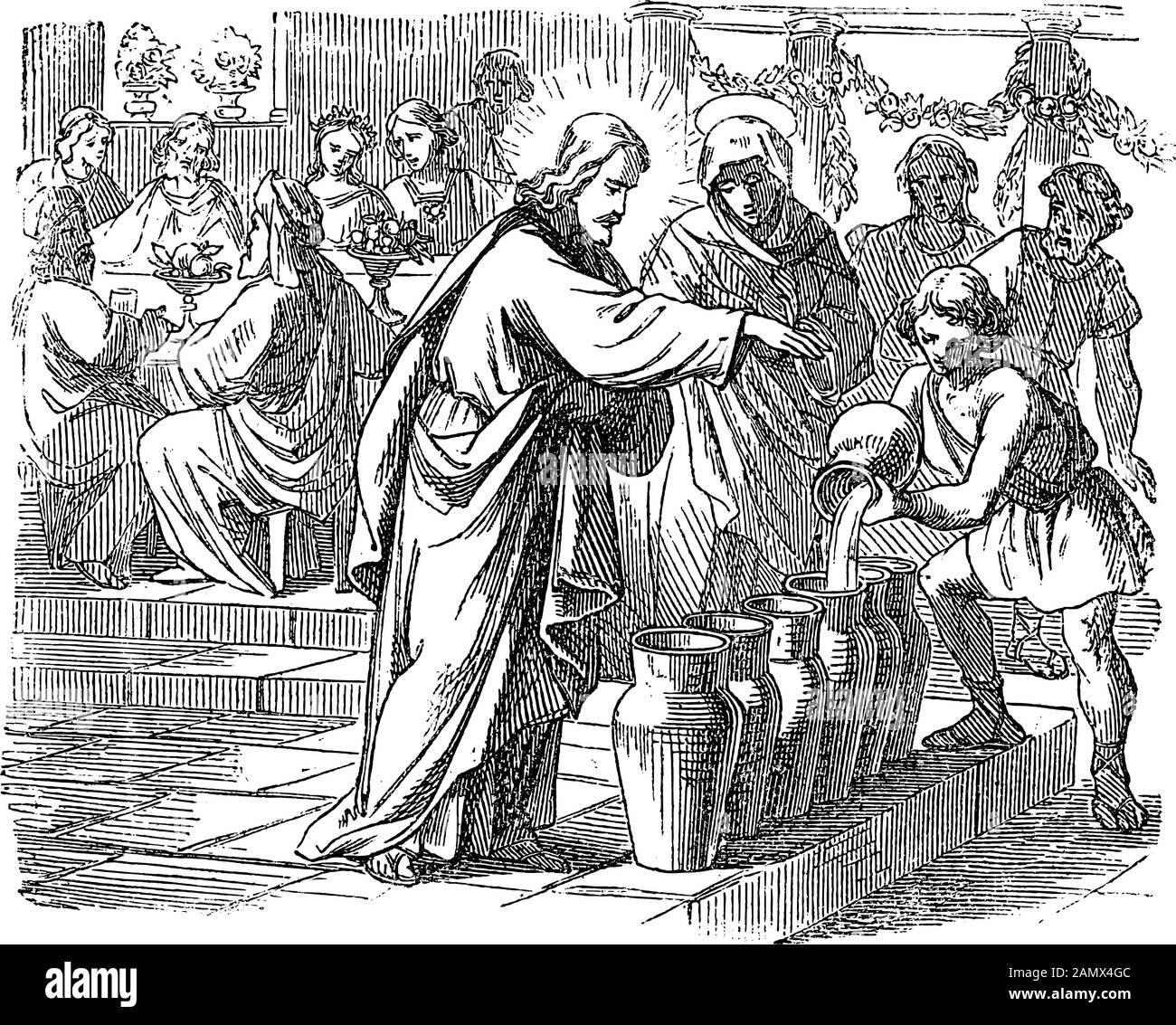 Antique wine drawing Cut Out Stock Images & Pictures - Alamy