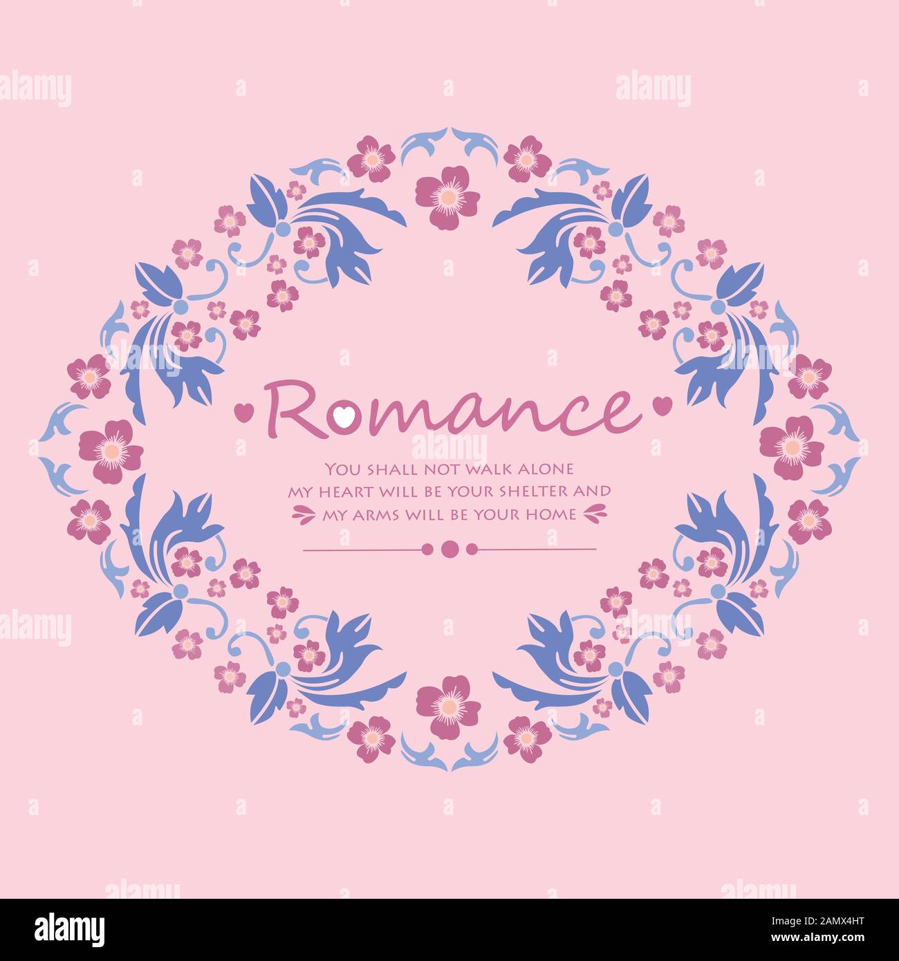 Pink background, with beautiful crowd of leaf and floral frame, for ...