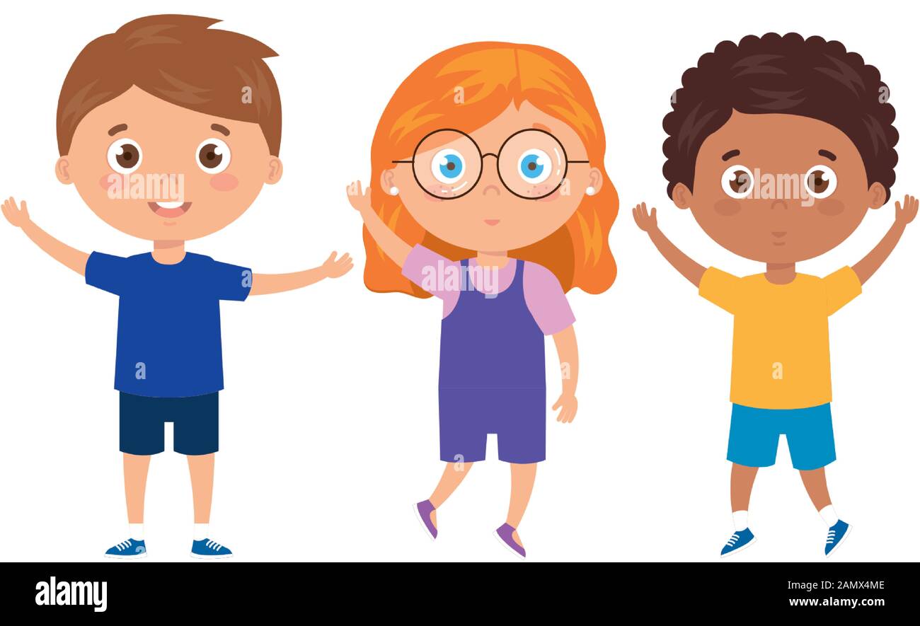 children standing on white background Stock Vector Image & Art - Alamy