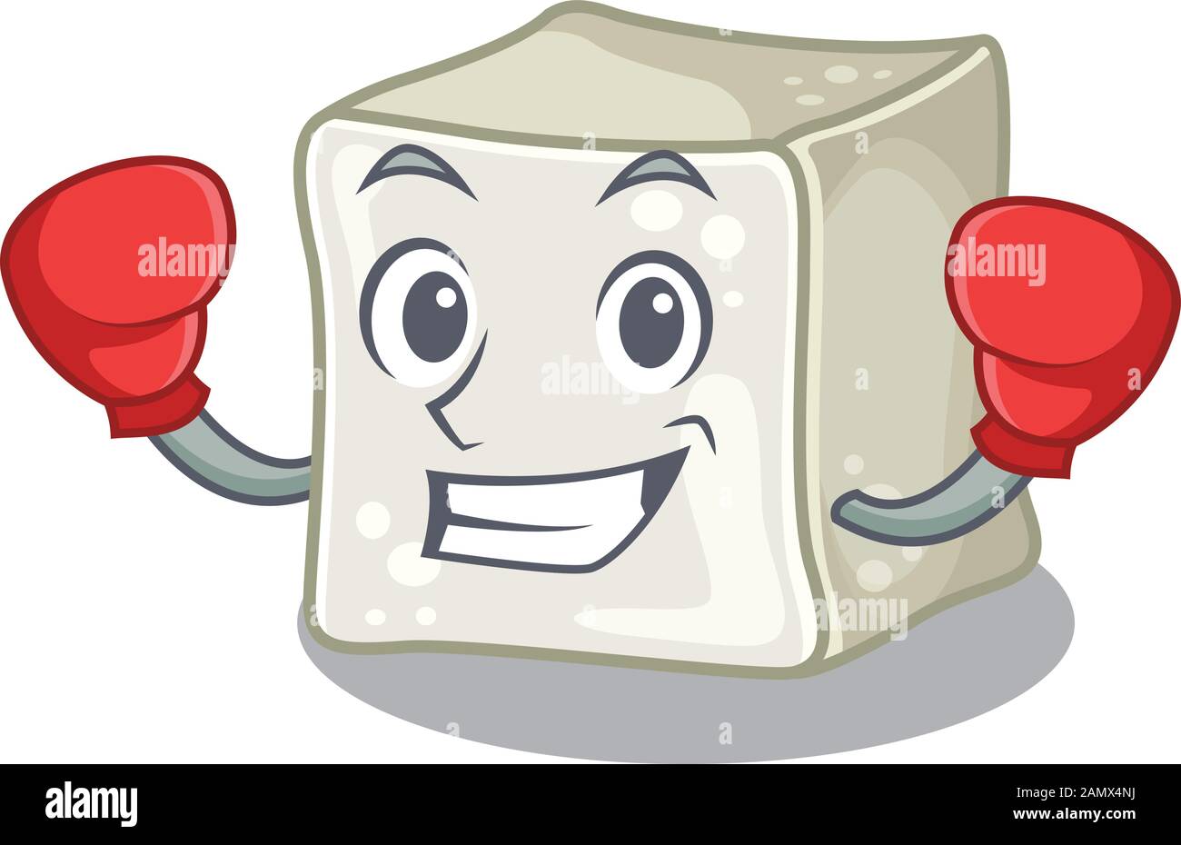Sporty Boxing sugar cube mascot character style Stock Vector Image ...