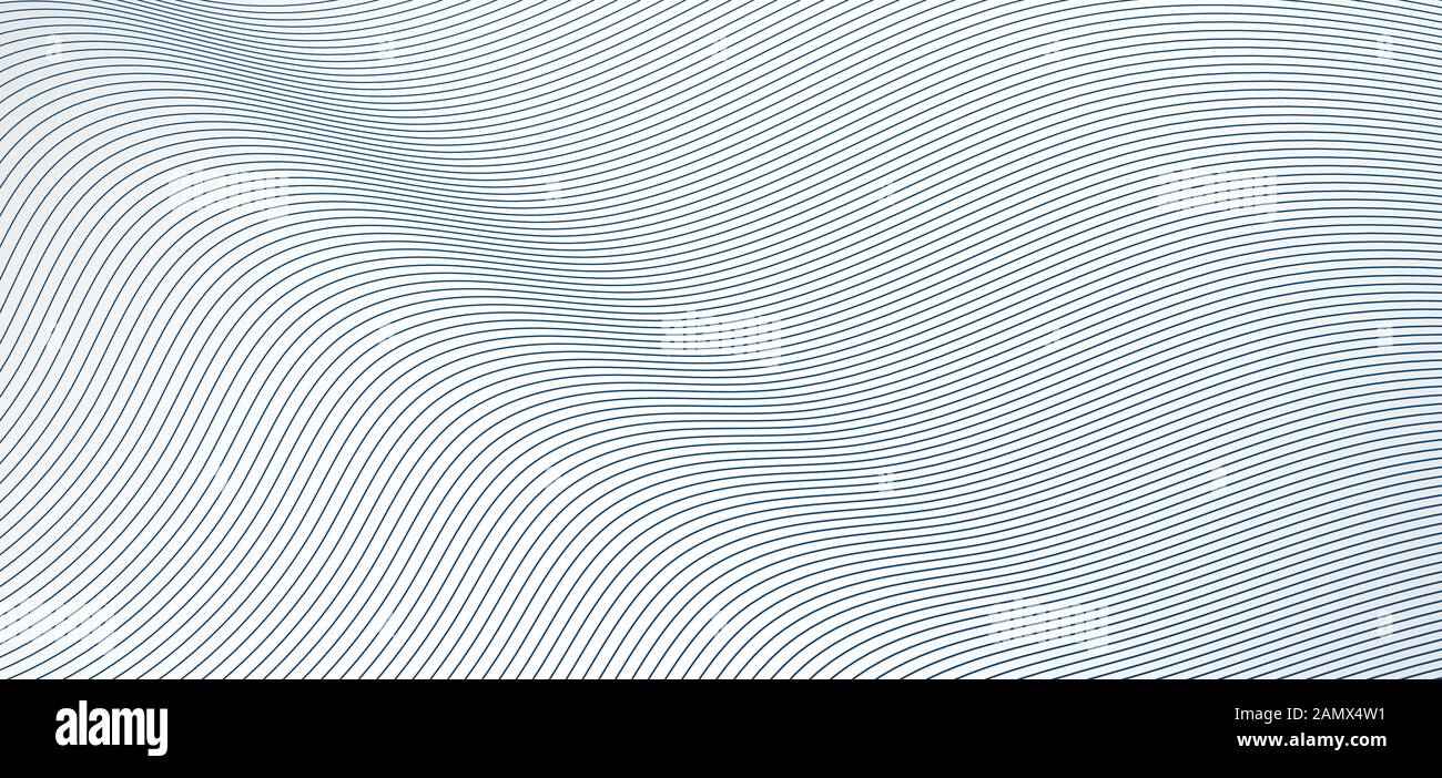 Abstract blue wave lines pattern on white background and texture ...