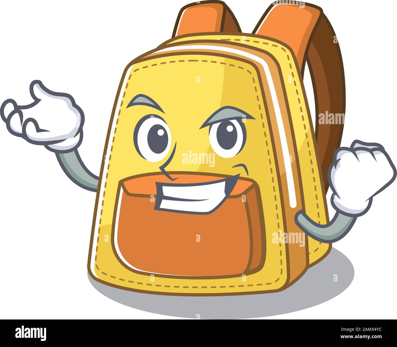 Happy confident Successful kids school backpack cartoon character style ...