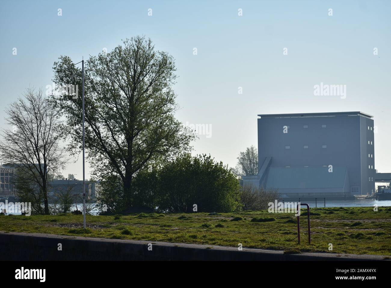 Green Landscape with building in Houthavens Amsterdam The Netherlands ...