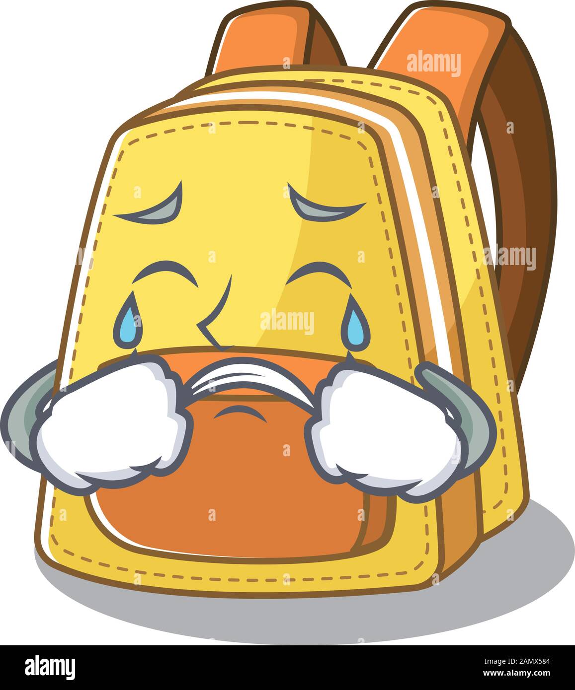 Sad of kids school backpack cartoon mascot style Stock Vector Image ...