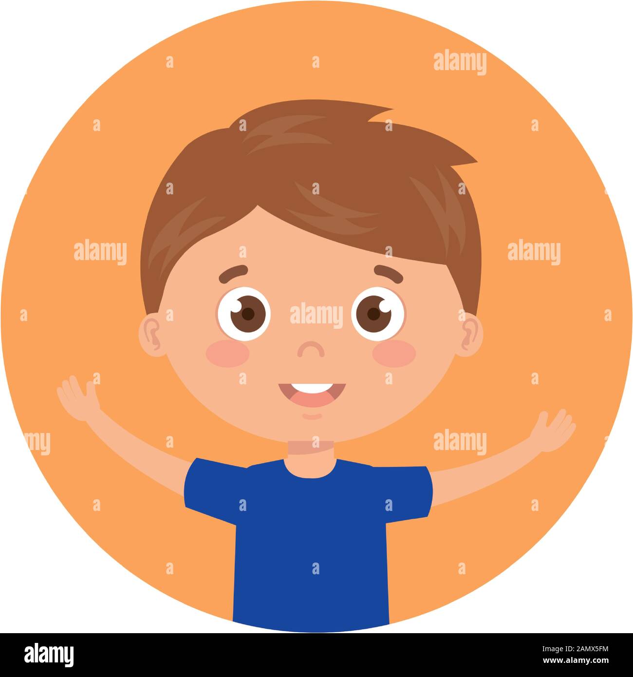 handsome boy smiling with his hands up Stock Vector Image & Art - Alamy