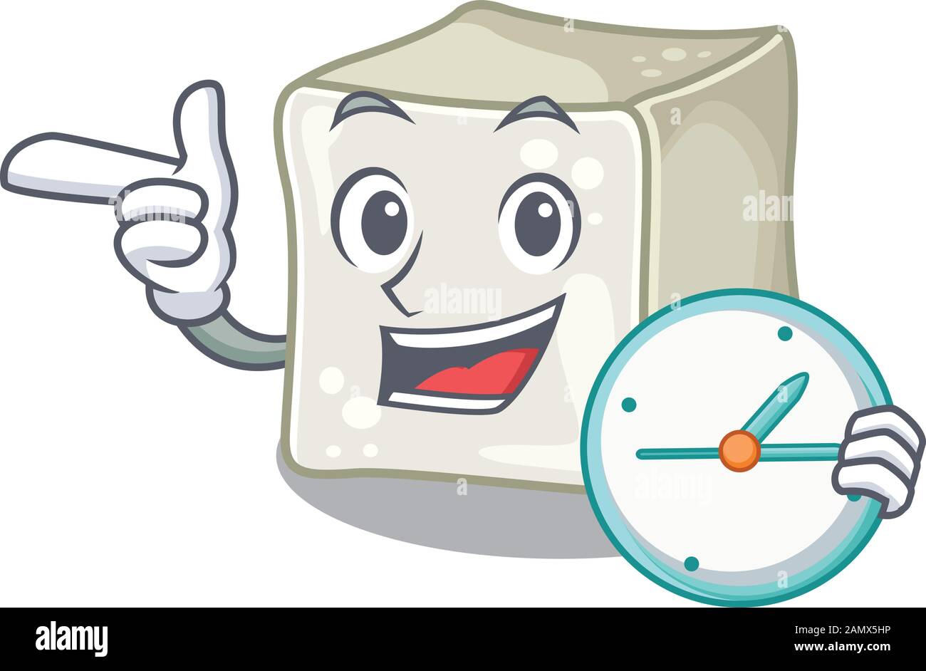 cartoon character style sugar cube having clock Stock Vector Image ...