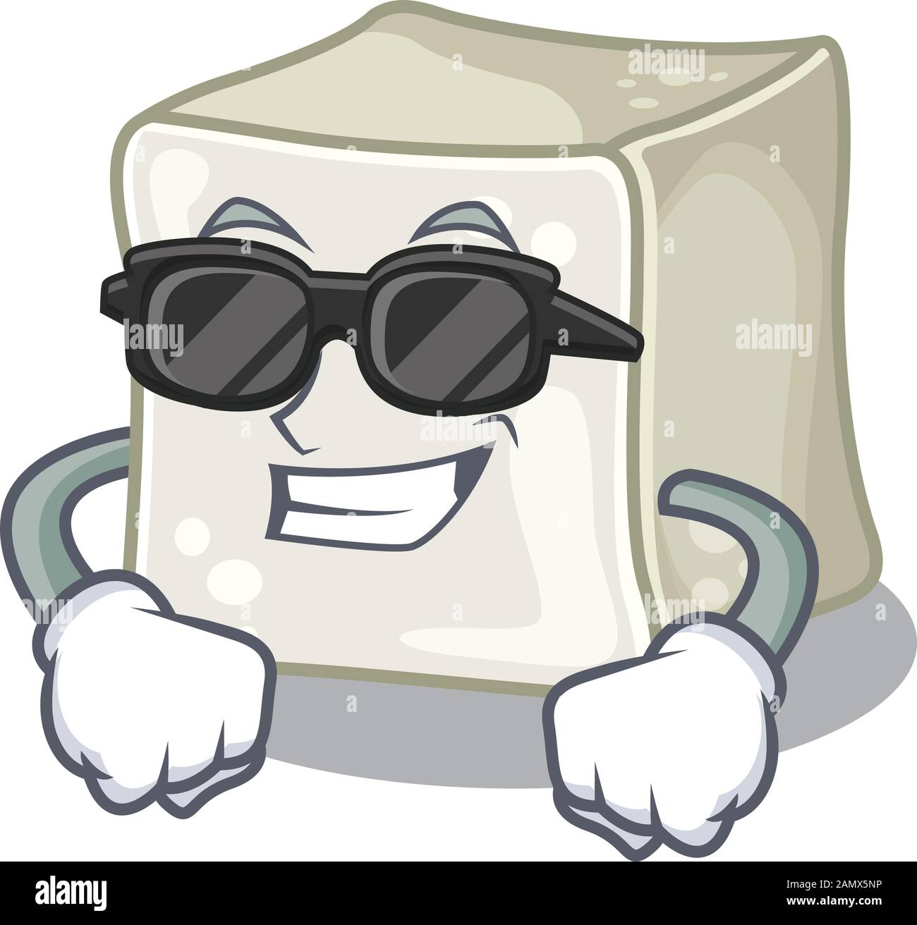 Super cool sugar cube character wearing black glasses Stock Vector ...