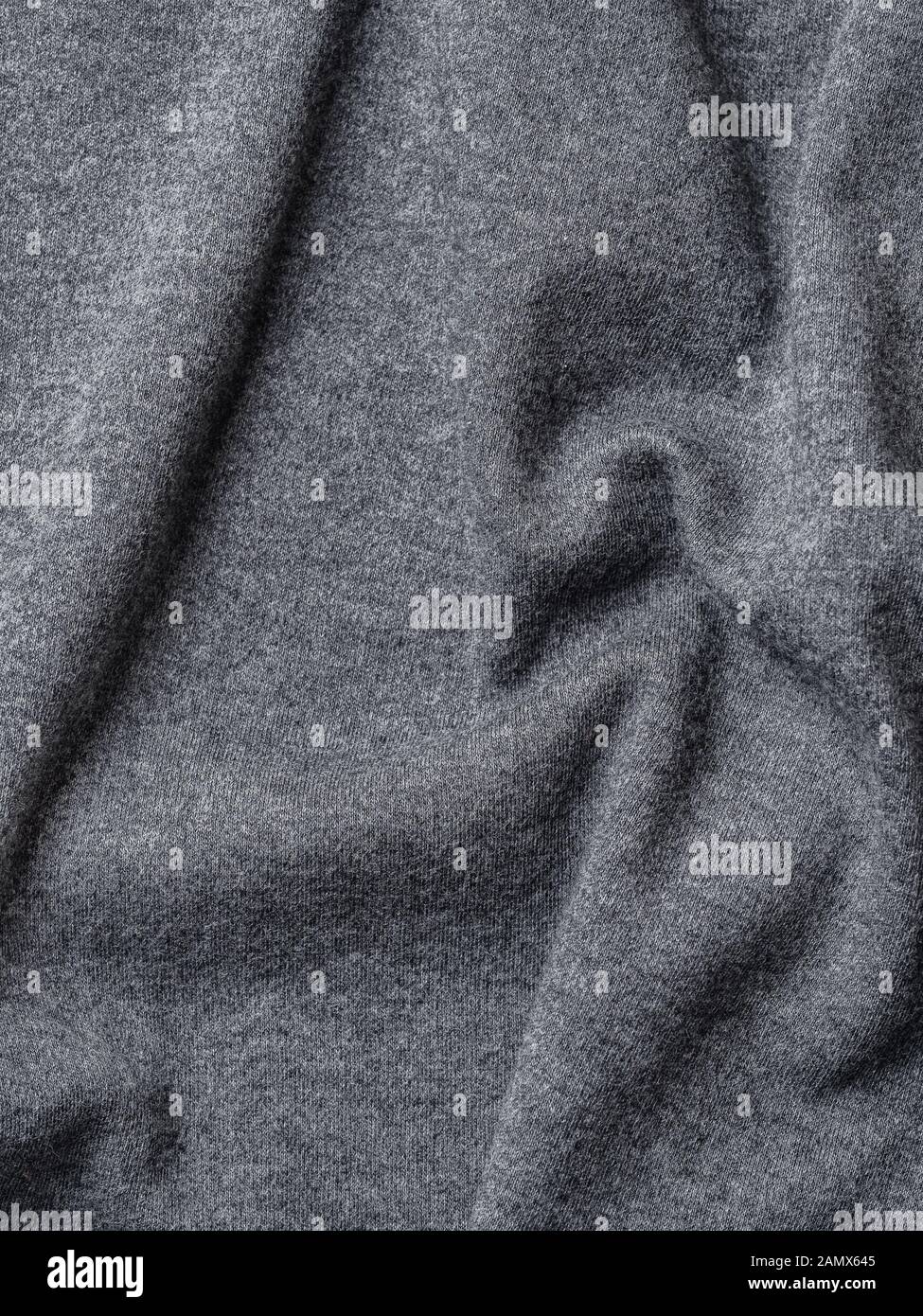 Gray cotton fabric texture. Clothes cotton jersey background with folds ...