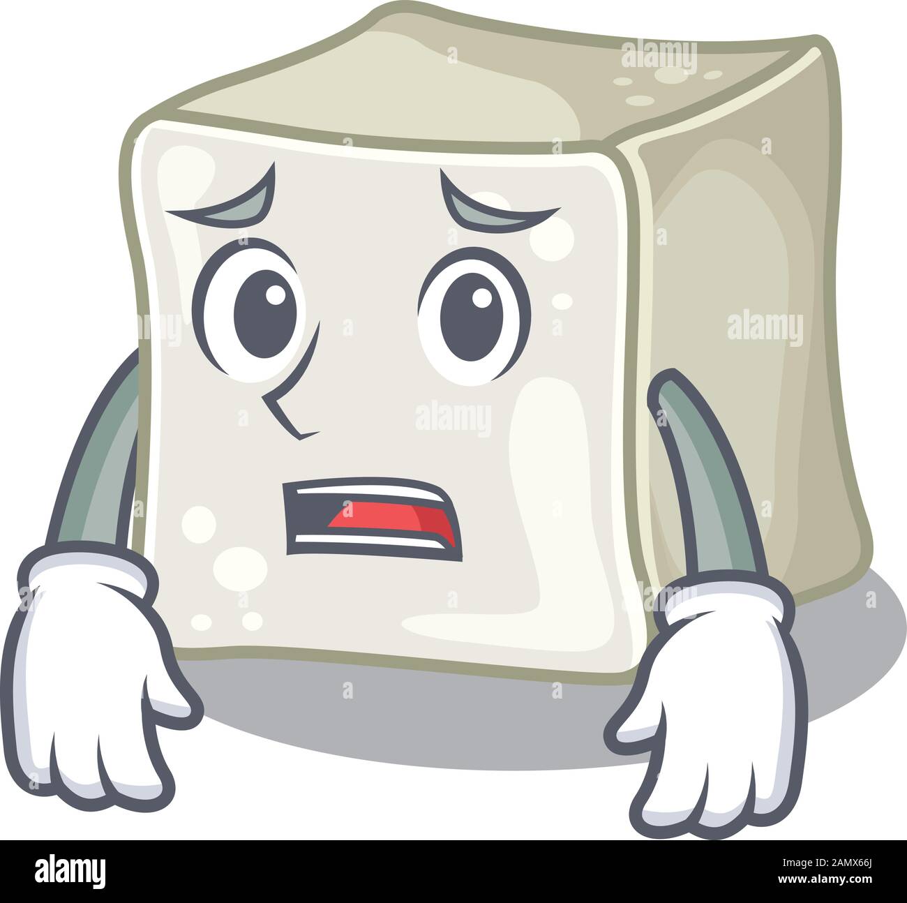 A picture of sugar cube showing afraid look face Stock Vector Image ...