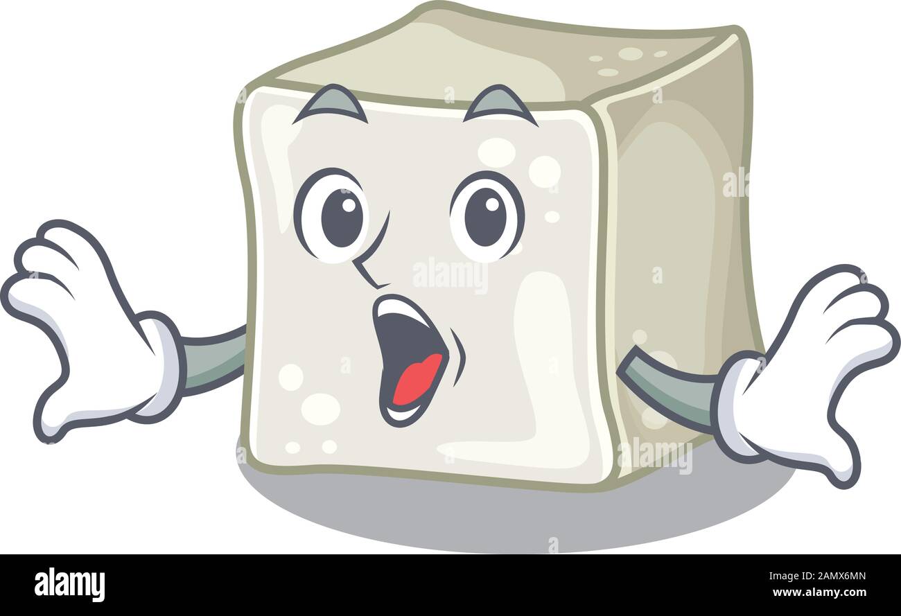 Sugar cube cartoon character design on a surprised gesture Stock Vector ...