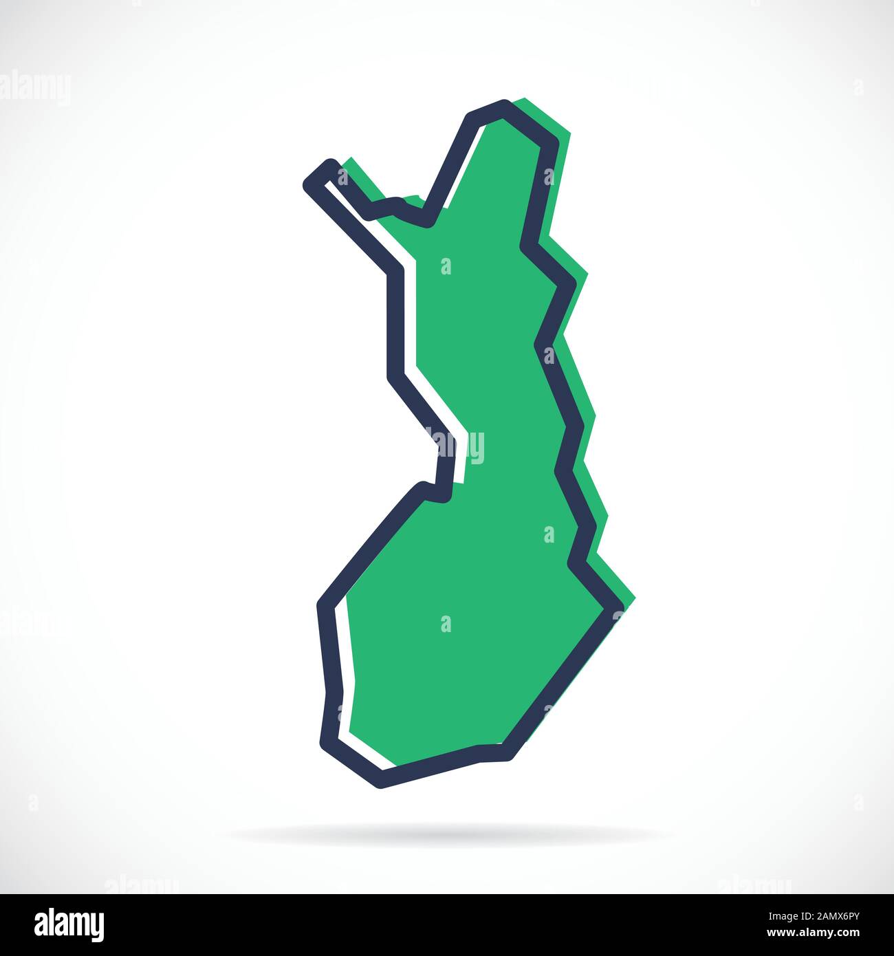 Stylized simple outline map of Finland Stock Vector Image & Art - Alamy