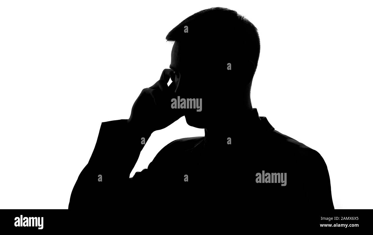 Speaking mobile phone silhouette hi-res stock photography and images ...