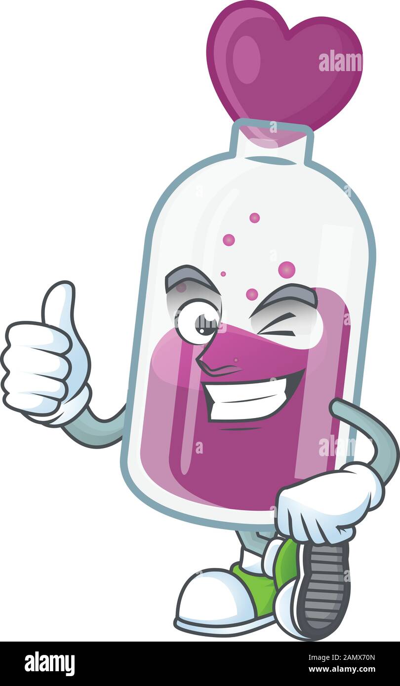 An icon of purple potion making Thumbs up gesture Stock Vector Image ...