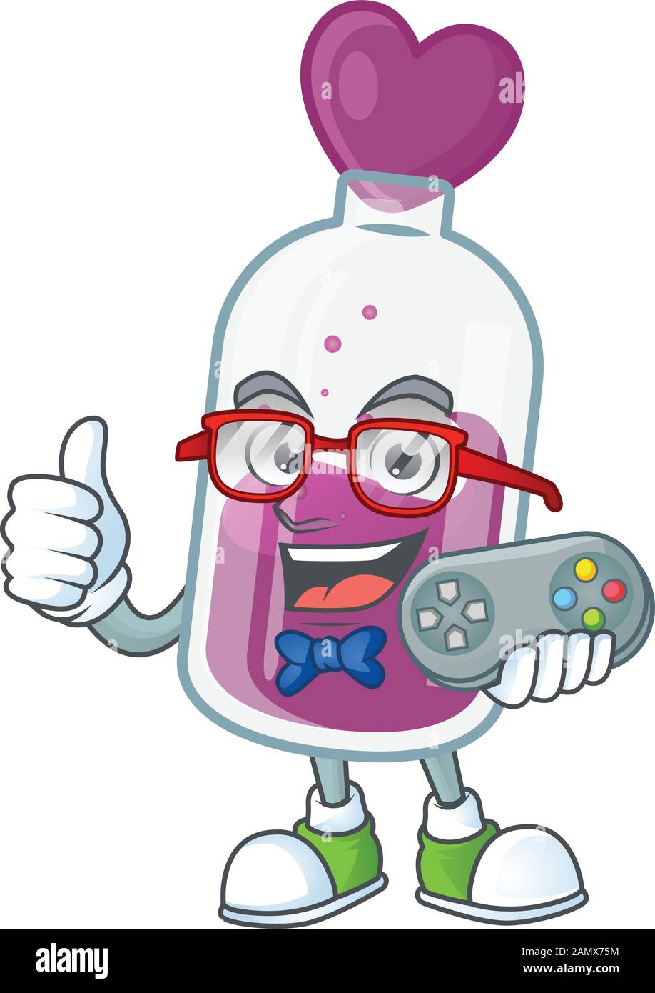 Smiley gamer purple potion cartoon mascot style Stock Vector Image ...