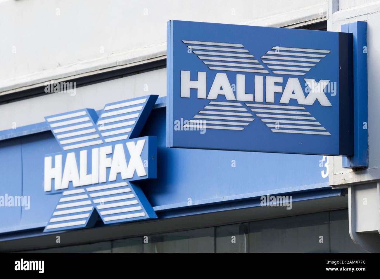Halifax bank sign in the UK Stock Photo - Alamy