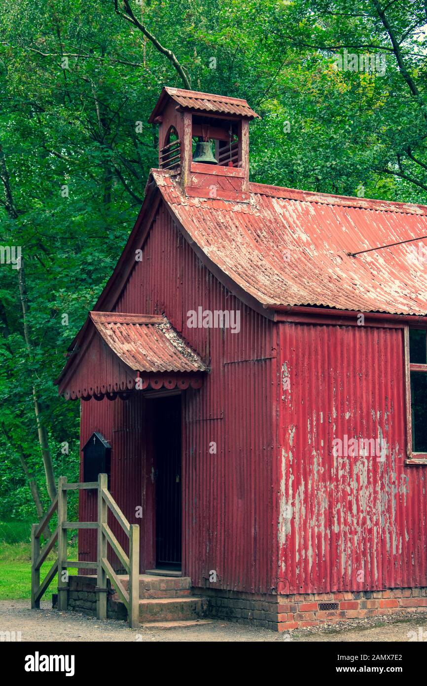 Old Victorian Church building, made of corrugated iron sheeting Stock ...