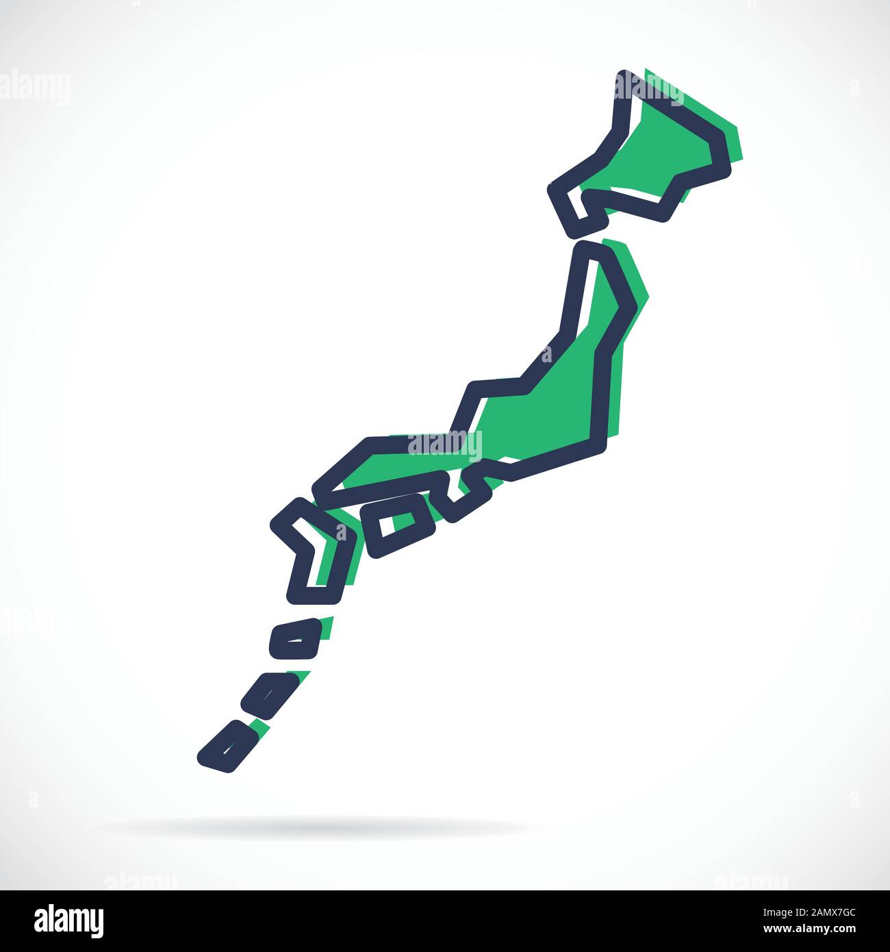 Japan map outline hi-res stock photography and images - Alamy
