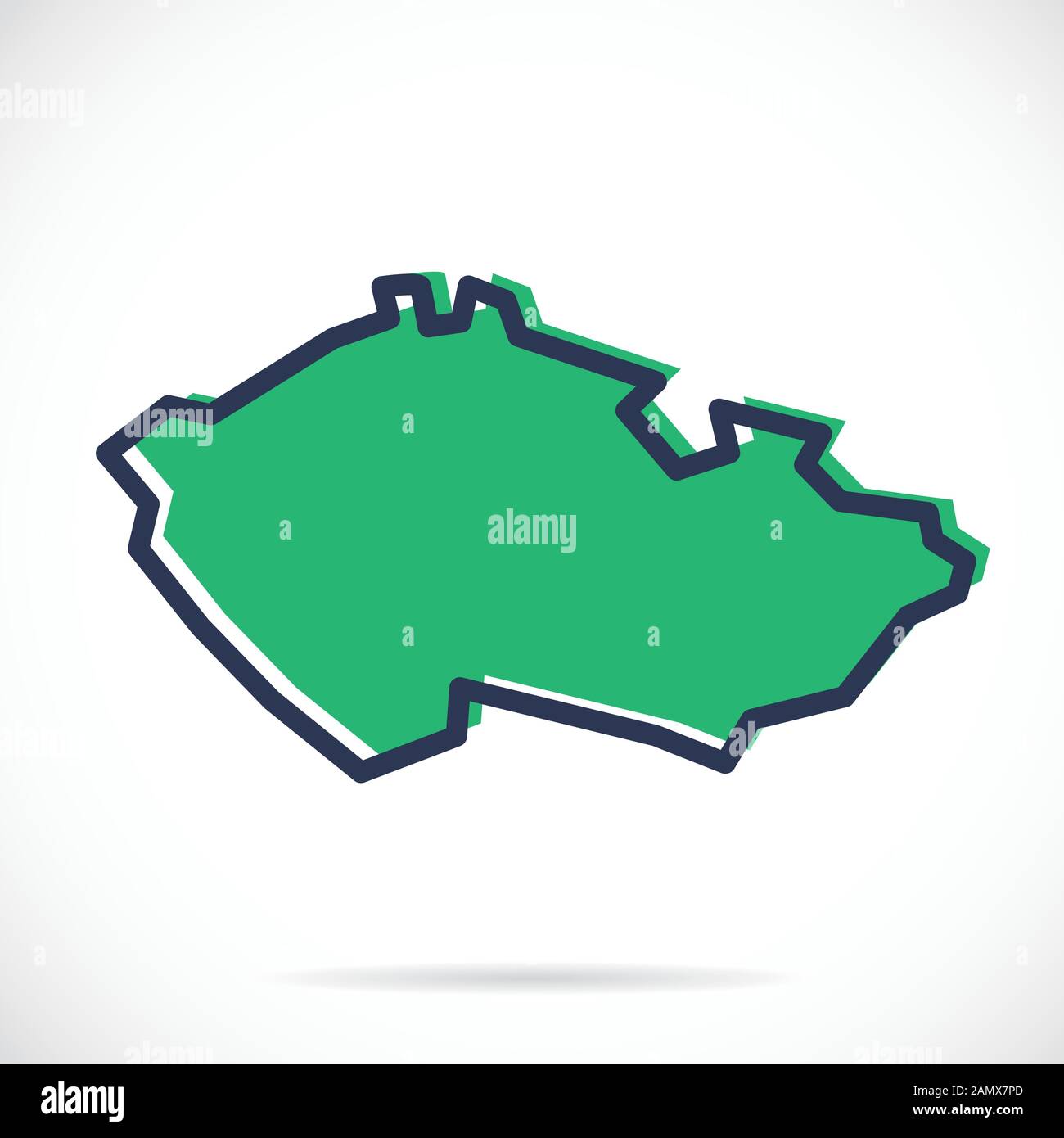 Stylized simple outline map of Czech Republic Stock Vector Image & Art ...