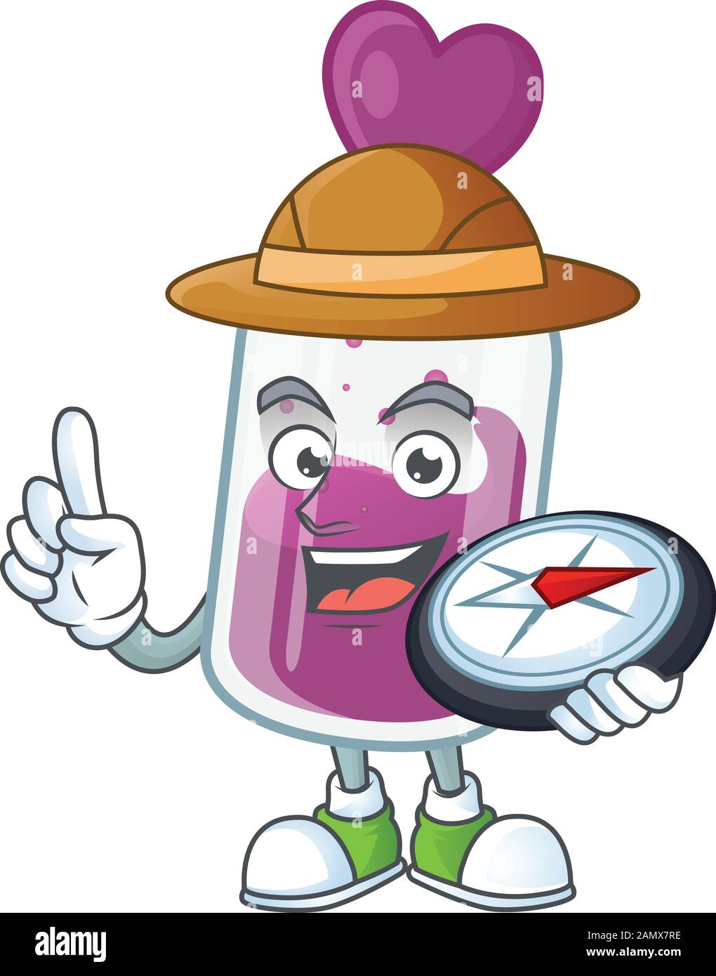 Purple potion stylized Explorer having a compass Stock Vector Image ...