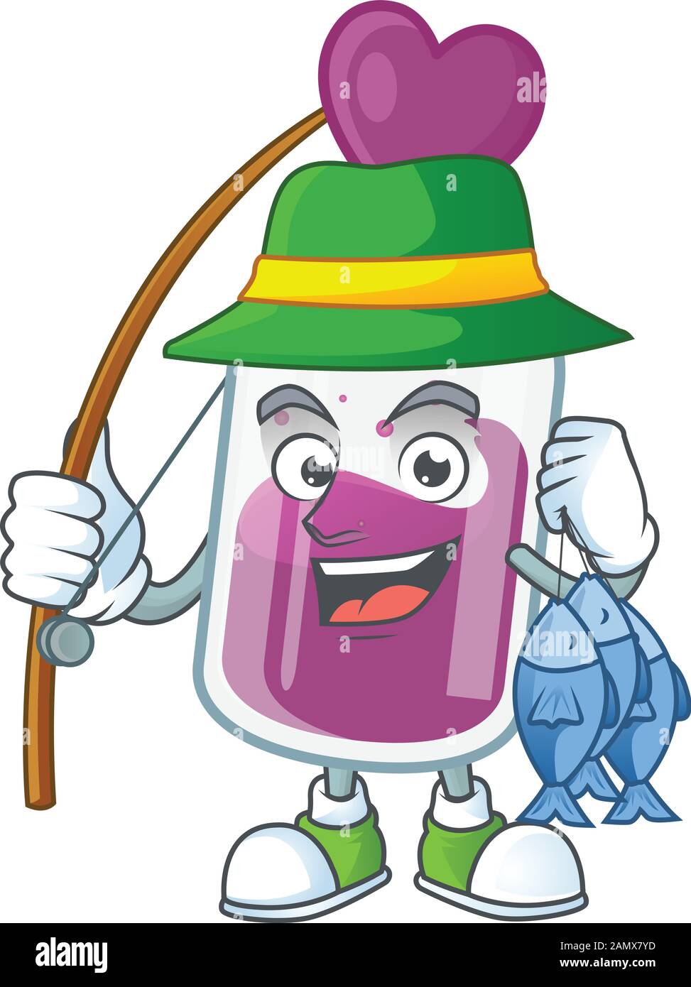 A Picture of happy Fishing purple potion design Stock Vector Image ...